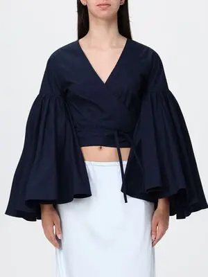 Jacquemus Paysan Wrap Top In Cotton - Blue