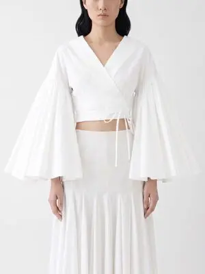 Jacquemus Paysan Wrap Top In Cotton - White