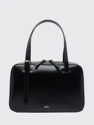 A.p.c. Patent Leather Double Handle Handbag - Black