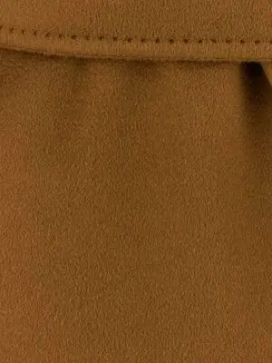 Max Mara Belted Wool Coat - Leather