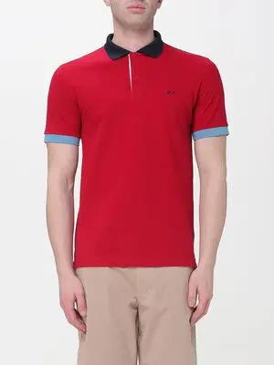 SUN 68 Cotton Polo Shirt - Red