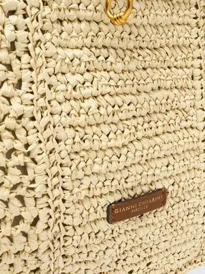 GIANNI CHIARINI Nefeli Crochet Raffia Bag
