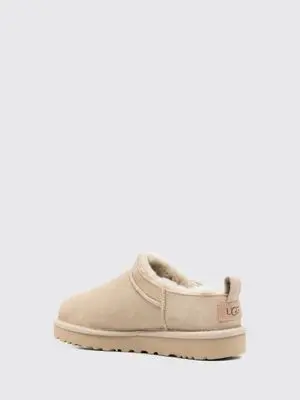 UGG Sheepskin Lined Slip-on Shoes - Beige