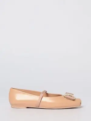 FERRAGAMO Vara Flat Ballerinas Beige