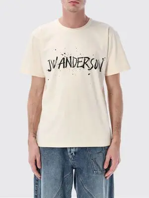 JW Anderson Cotton Crew Neck T-shirt With Logo - Beige