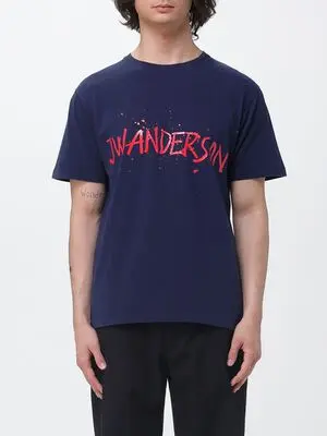 JW Anderson Cotton Crew Neck T-shirt With Logo - Blue