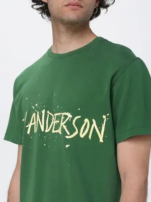 JW Anderson Cotton Crew Neck T-shirt With Logo - Green
