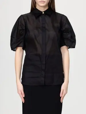 Elisabetta Franchi Cotton Puff Sleeve Shirt - Black