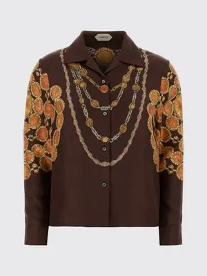 Versace Printed Silk Shirt - Brown