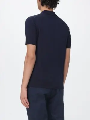 PAOLO PECORA Cotton And Silk Knit Polo Shirt - Blue