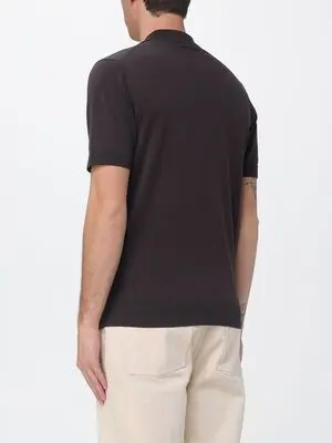 PAOLO PECORA Cotton And Silk Knit Polo Shirt - Brown