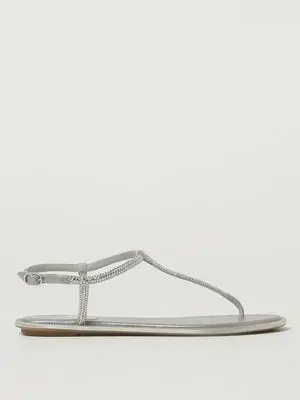 Rene Caovilla Embellished Flat Sandals - Silver