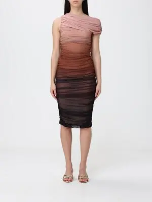 Elisabetta Franchi Draped One-shoulder Midi Dress