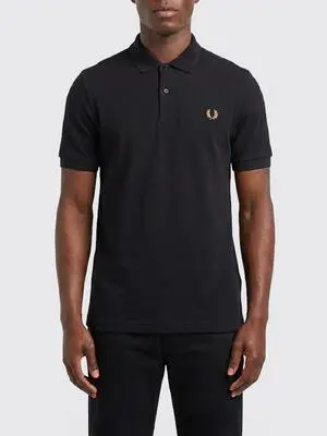 Fred Perry Cotton Polo Shirt With Logo - Black