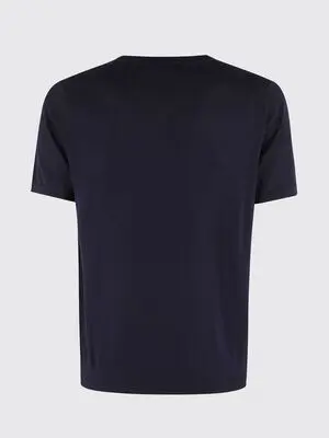 KANGRA Short-sleeved Cotton Crewneck Sweater - Blue