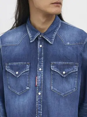 Dsquared2 Stretch Cotton Denim Shirt