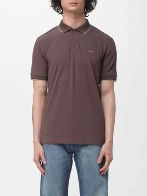 SUN 68 Cotton Polo Shirt Cocoa