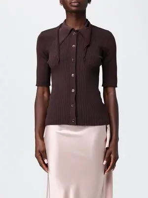 Pinko Viscose Polo Shirt - Brown