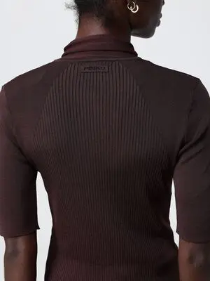 Pinko Viscose Polo Shirt - Brown
