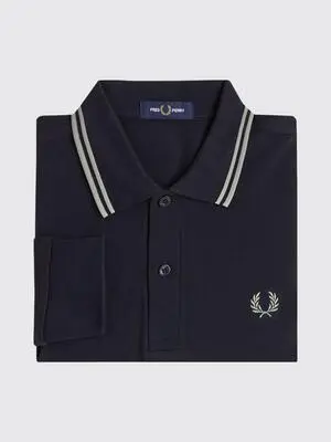 Fred Perry Cotton Polo Shirt With Logo - Navy