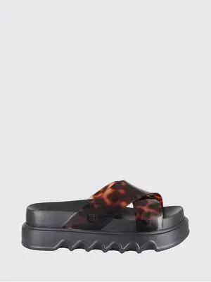 Melissa Cozy Cross Platform Ad Tortoiseshell Print Pvc Sandals - Black