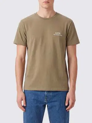 A.p.c. Crewneck Cotton T-shirt With Contrasting Printed Logo - Brown