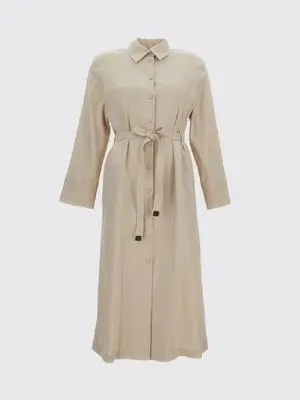 Max Mara Linen Blend Chemisier Dress - Beige