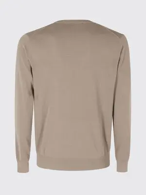 KANGRA Long-sleeved Pure Cotton Crewneck Sweater - Brown