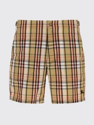 Burberry Tartan Swim Shorts With Embroidered Ekd Logo - Sand