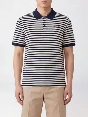 Alexander McQueen Striped Cotton Polo Shirt - White