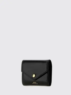A.p.c. Mini Flap Wallet In Cowhide Leather With A Laminated Logo