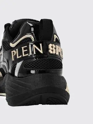PLEIN SPORT Pegasus Project Mesh And Patent Leather Low Top Sneakers