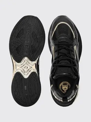 PLEIN SPORT Pegasus Project Mesh And Patent Leather Low Top Sneakers