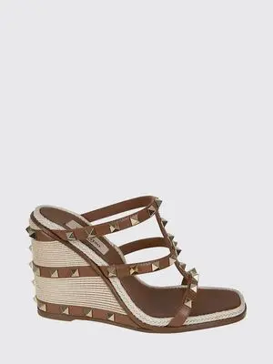 Valentino Garavani Rockstud Leather Wedge Sandals