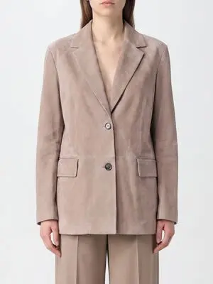 Max Mara Anfora Single-breasted Suede Blazer - Brown