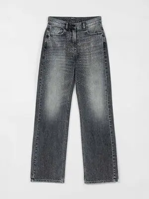 TWINSET Straight Jeans In Denim With Rhinestones