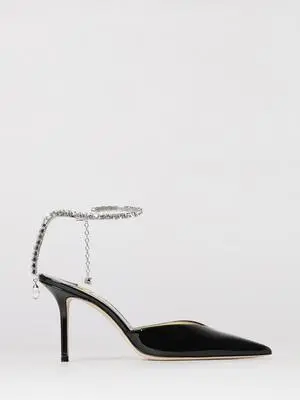 JIMMY CHOO Saeda Patent Leather Pumps With Rhinestone Embellishment