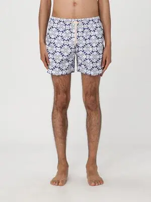 PENINSULA SWIMWEAR Printed Swim Trunks With Drawstring - Blue