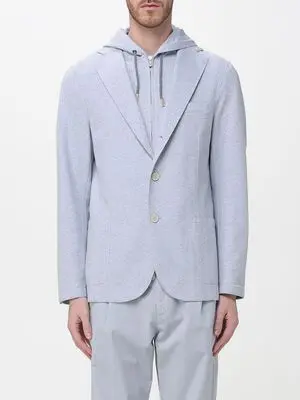 Eleventy Tailored Jacket With Hooded Underlayer - Gnawed Blue