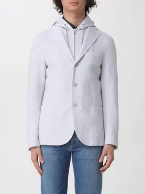 Eleventy Tailored Jacket With Hooded Underlayer - Grey