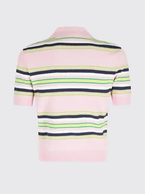 Casablanca Striped Viscose Knit Polo Shirt