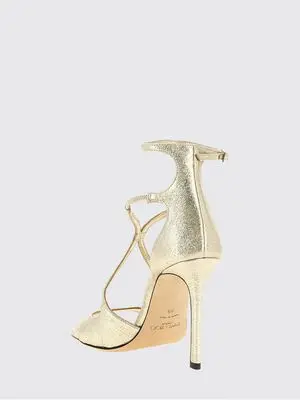 JIMMY CHOO Azia Laminated Nappa Sandals - Gold