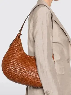 Dragon Diffusion Mezza Luna Woven Leather Bag - Brown