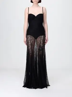 Elisabetta Franchi Lace Slip Dress - Black