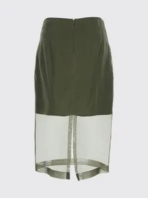 Federica Tosi Midi Pencil Skirt In Silk - Green