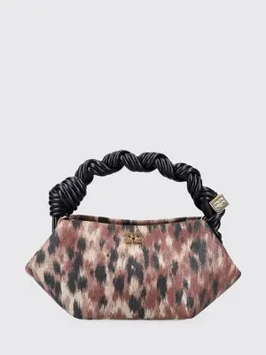 GANNI Mini Bow Animal Print Polyester Bag - Butter