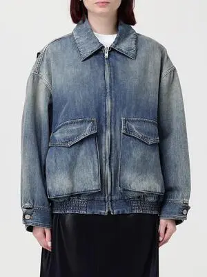 MAISON MARGIELA Cotton Denim Bomber Jacket - Blue