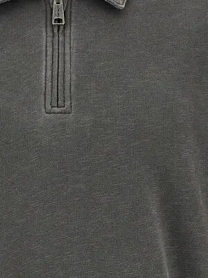 Carhartt Work In Progress Long-sleeved Cotton Polo Shirt With Zip Closure - Black 1