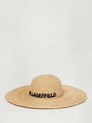 Karl Lagerfeld Straw Sun Hat - Natural