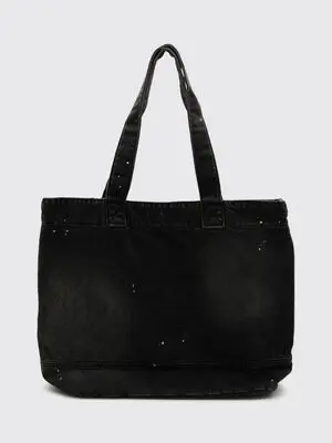 Carhartt Work In Progress Cotton Denim Tote Bag With Applied Logo And Double Handles - Black